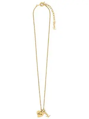 Saint Laurent Collana Cuore Cassandre In Ottone - Silver