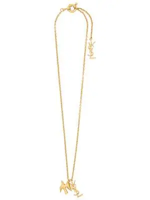 Saint Laurent Collana Colomba Cassandre In Ottone - Silver