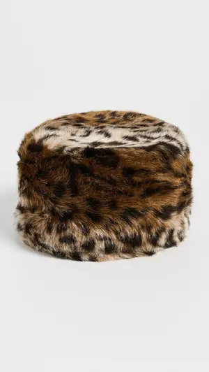 Apparis Margot Shaved Leopard Pillbox Hat