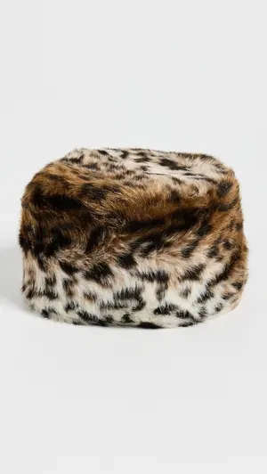 Apparis Margot Shaved Leopard Pillbox Hat