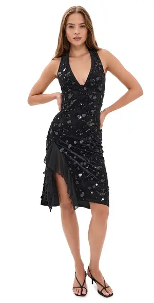 BAILEY ROSE Sequin Midi Dress - Black