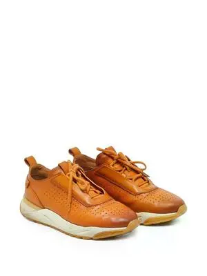Santoni Sport Perforated Leather Sneakers - Orange