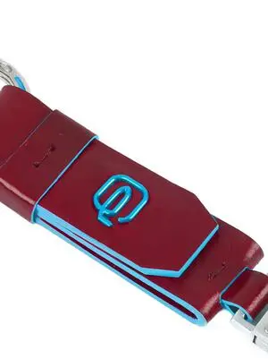 PIQUADRO Carabiner Leather Keychain