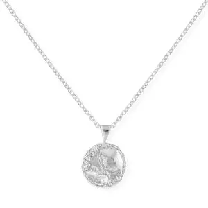 SARAS FINE JEWELLERY Organic Disc Pendant - Silver