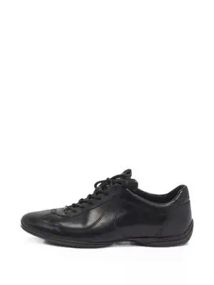 Santoni Lace-up Leather Sneakers - Black