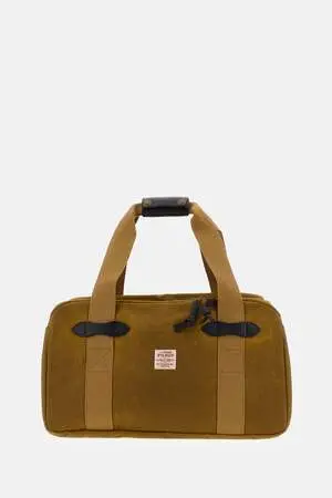 Filson Borsa Duffle Small Tin Cloth In Cotone Cerato E Pelle - Marrone