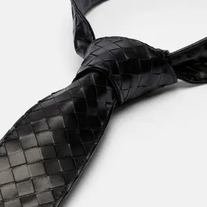 MARC NOLAN Woven Calfskin Leather Tie