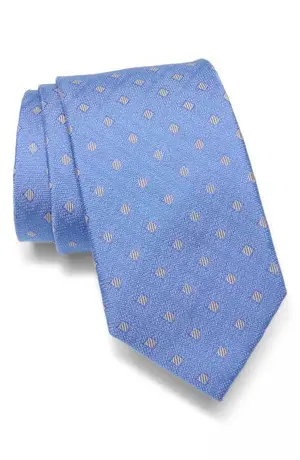 Nordstrom Calabra Neat Geometric Jacquard Silk Tie - Indigo
