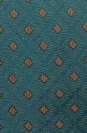 Nordstrom Calabra Neat Geometric Jacquard Silk Tie - Jade