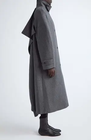 JIL SANDER Oversized Raglan Sleeve Wool Blend Coat