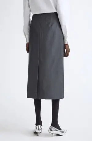 JIL SANDER Straight Wool & Mohair Midi Skirt