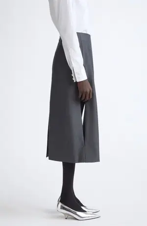 JIL SANDER Straight Wool & Mohair Midi Skirt