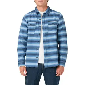 O'Neill Blanket Cotton Flannel Button-up Overshirt - Navy