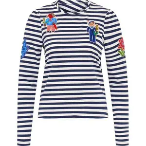 MAISON COMMON Striped Jersey T-shirt With Application