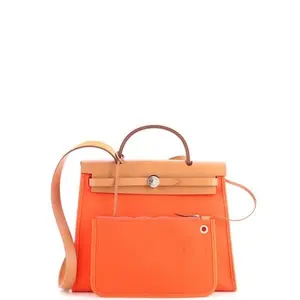 Hermès Herbag Zip Leather And Toile 31
