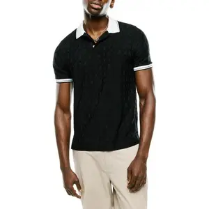 Psycho Bunny Garry Performance Jacquard Polo - Black