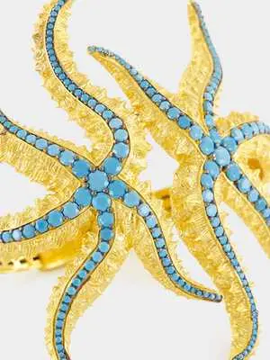 Begum Khan Gold-plated Sirena Bracelet In Turquoise