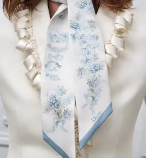 Dior Floral Print Skinny Scarf