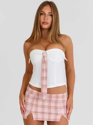 OUTCAST Schoolgirl Corset Top - White
