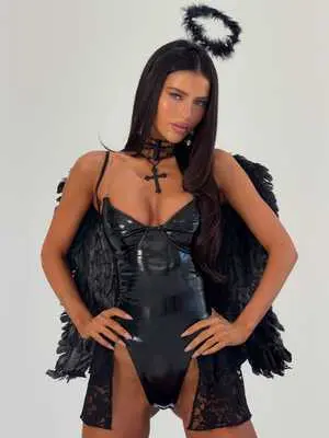 OUTCAST Devil Bodysuit & Skirt Set - Black