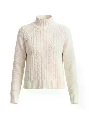 GRAN SASSO Cable-knit Mock-neck Sweater - Neutrals