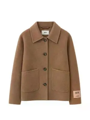 SOLOTRE Button-up Patch-pocket Coat - Brown