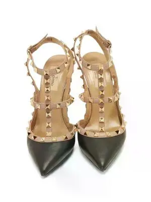 Valentino Garavani Rockstud Leather Ankle-strap Pumps