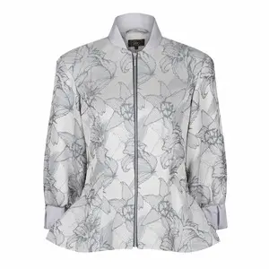 LIONESS BY TF Twilight Flora Fitted Jacket Blouse - Grey