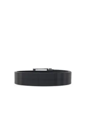 Burberry Check' Reversible Grey Cotton Blend Belt