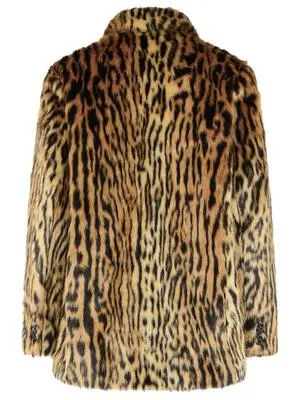 STAND STUDIO Emmie' Leopard Print Faux Fur Blazer