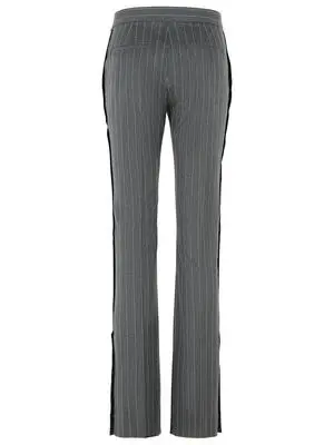 Sportmax Ricordo' Slim Flare Pants In Medium Grey Stretch Wool