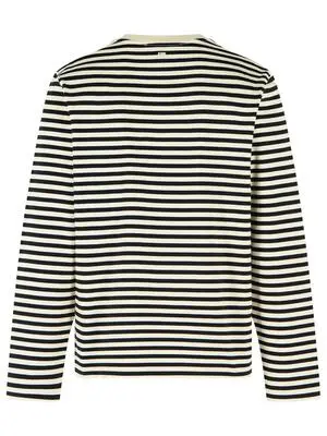 AMI Paris Marinière De Cœur' And White Cotton T-shirt