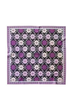 ELIZABETTA Gargano Floral-print Pocket Square - Black