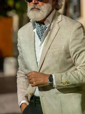 ELIZABETTA Ostuni Medallion-print Silk Cravat - Grey