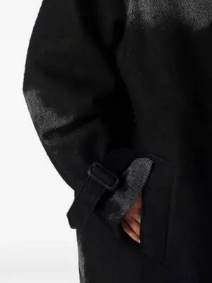 Yohji Yamamoto Herringbone-pattern Double-breasted Coat
