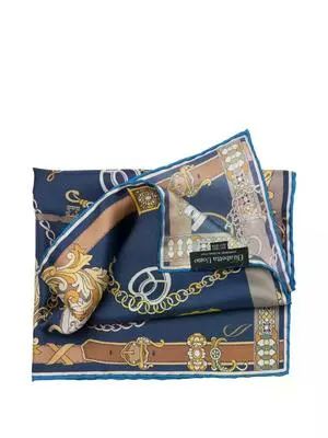 ELIZABETTA Like Clockwork Pocket Square - Blue