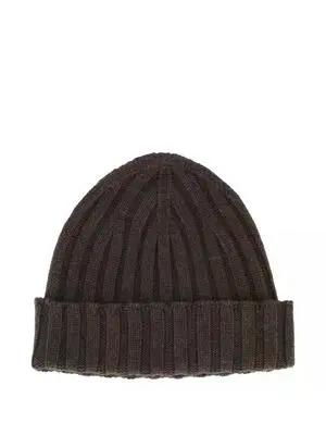 FILIPPO DE LAURENTIIS Ribbed-knit Cashmere Beanie Hat - Brown