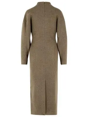 Max Mara Tenuta' Wool And Mud Jersey Dress - Brown