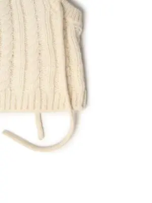 Moncler Ivory Alpaca Blend Balaclava - Cream