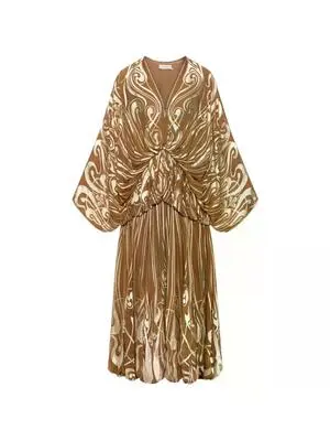 Zimmermann Momentum Patterned Silk Maxi Dress - Brown