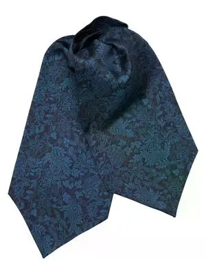 ELIZABETTA Portofino Floral-print Silk Ascot Tie - Blue