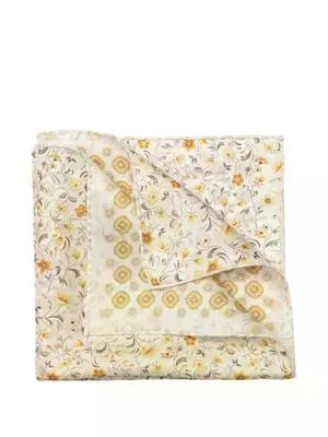 ELIZABETTA Italo Floral-print Pocket Square Yellow