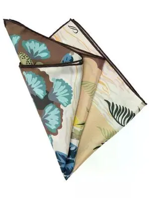 ELIZABETTA Isola Silk Pocket Square - Neutrals