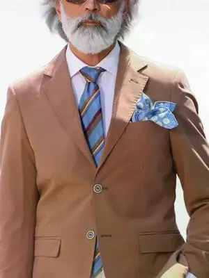 ELIZABETTA Assisi Silk Pocket Square - Blue
