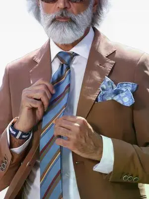 ELIZABETTA Assisi Silk Pocket Square - Blue