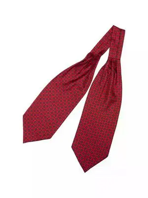 ELIZABETTA Corbara Medallion-print Ascot Cravat Tie - Red