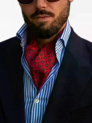 ELIZABETTA Corbara Medallion-print Ascot Cravat Tie