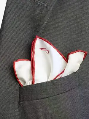 ELIZABETTA Mont Blanc Hand-rolled Pocket Square - White