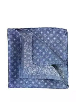 ELIZABETTA Pascal Double-sided Floral-print Pocket Square - Blue