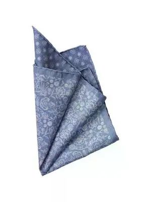 ELIZABETTA Pascal Double-sided Floral-print Pocket Square - Blue